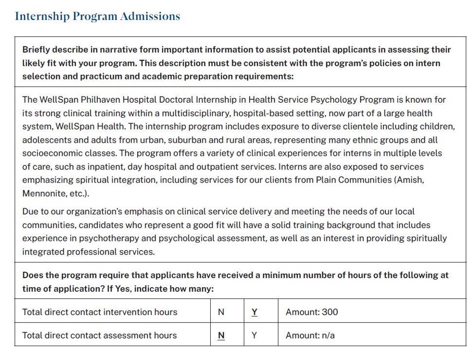 WellSpan Philhaven Hospital Psychology Internship Program - WellSpan Health